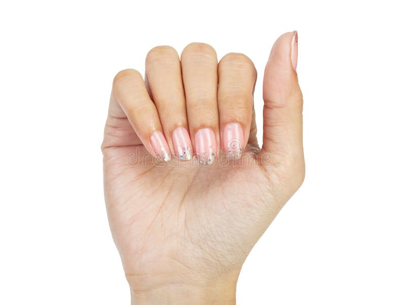 Women Hands with Nail Manicure Stock Image - Image of elegance ...
