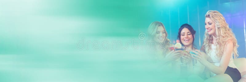 Women Having Fun Celebration Party with Soft Hazy Colorful Transition ...
