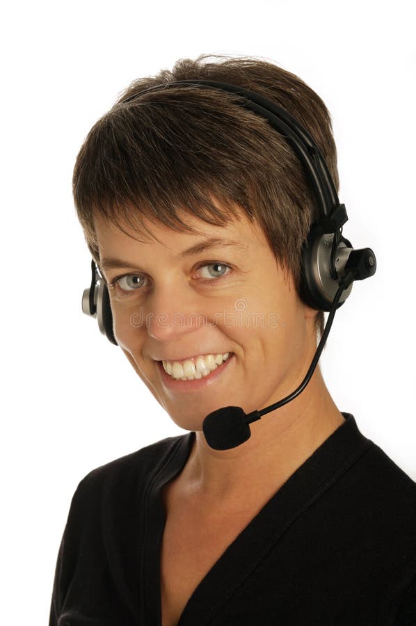 Girl Commentator with Headset Stock Photo - Image of mobile ...