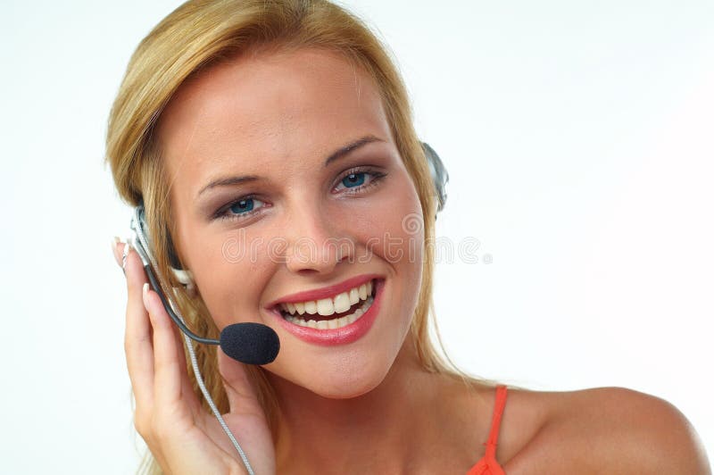 Women with headset stock photo. Image of dial, student - 29423748