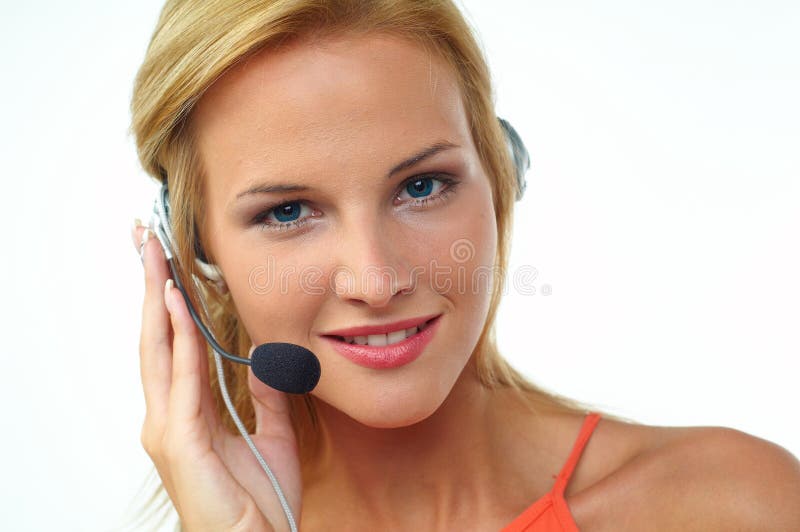 Women with headset stock photo. Image of marketing, contact - 29423768