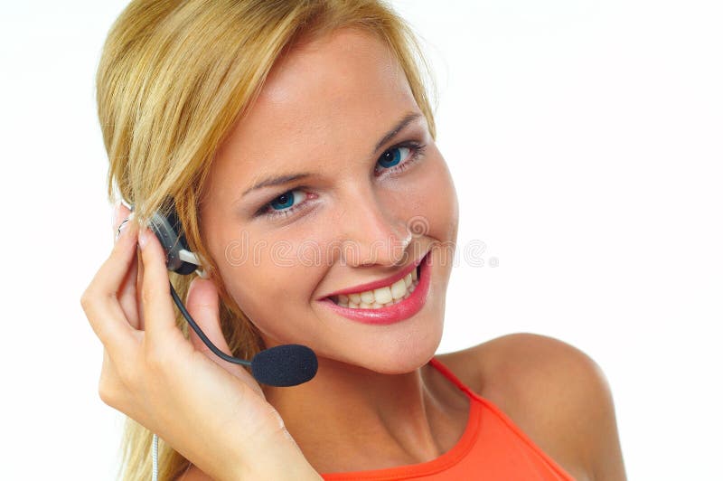 Women with headset stock image. Image of answer, secretary - 29423773
