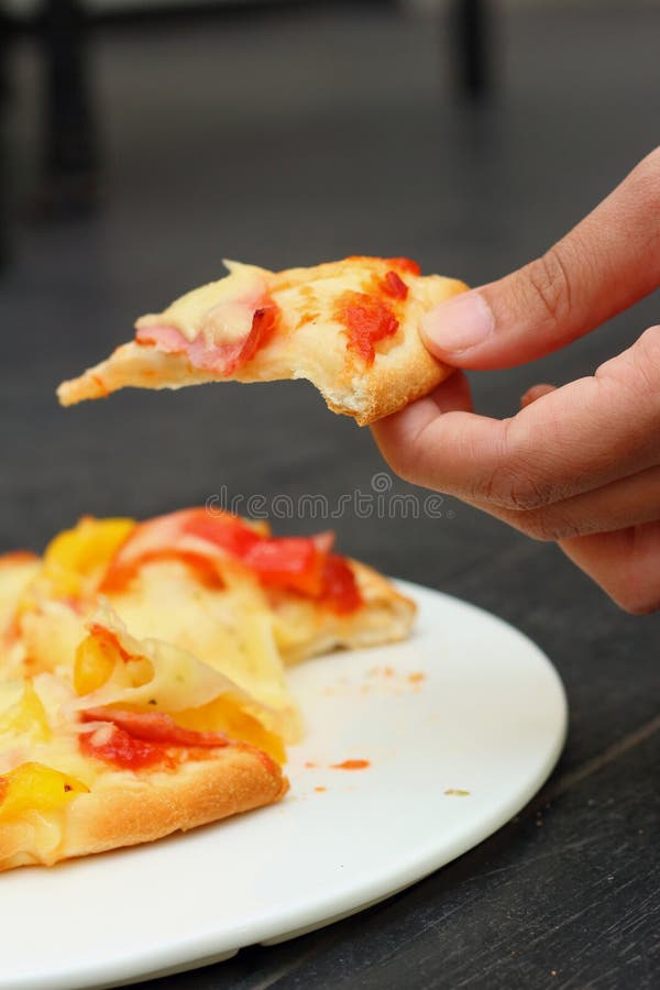 A Women Holding a Pizza in Hand Stock Image - Image of healthy ...