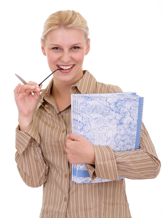 Women Holding Some Notebook Stock Image - Image of student, person: 3213609