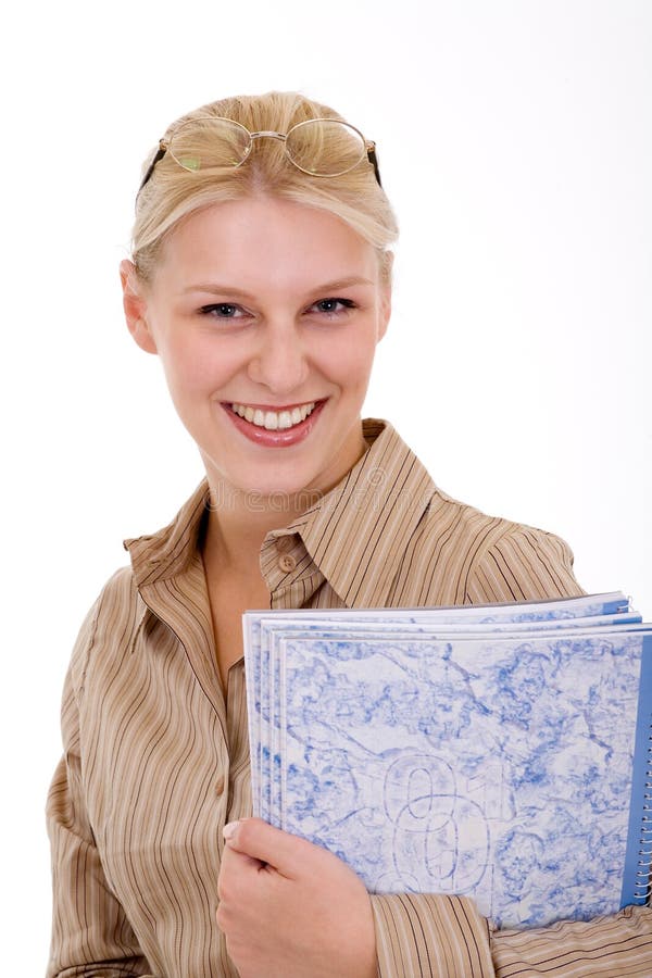 Women Holding Some Notebook Stock Photo - Image of look, standing: 3213626
