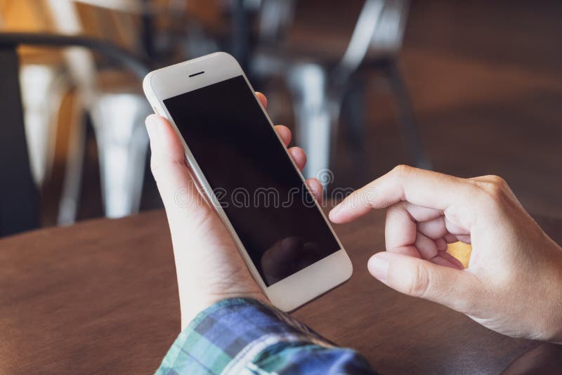 Women Holding and Touch Mobile Smart Phone Stock Photo - Image of ...