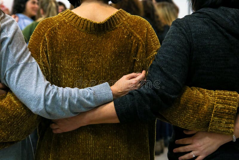 Women Hug while Dancing in a Women`s Circle Stock Photo - Image of ...