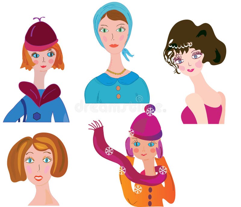 Women icon funny set stock vector. Illustration of funny - 17776147