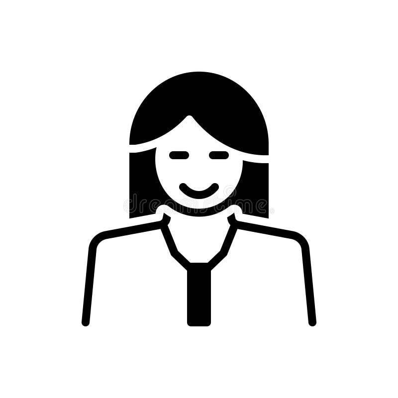 Black Solid Icon for Women, Lady and Lass Stock Vector - Illustration ...