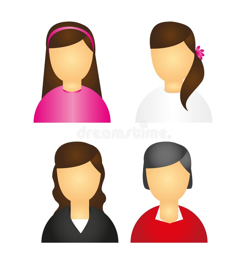Women icons stock vector. Illustration of school, person - 21470469