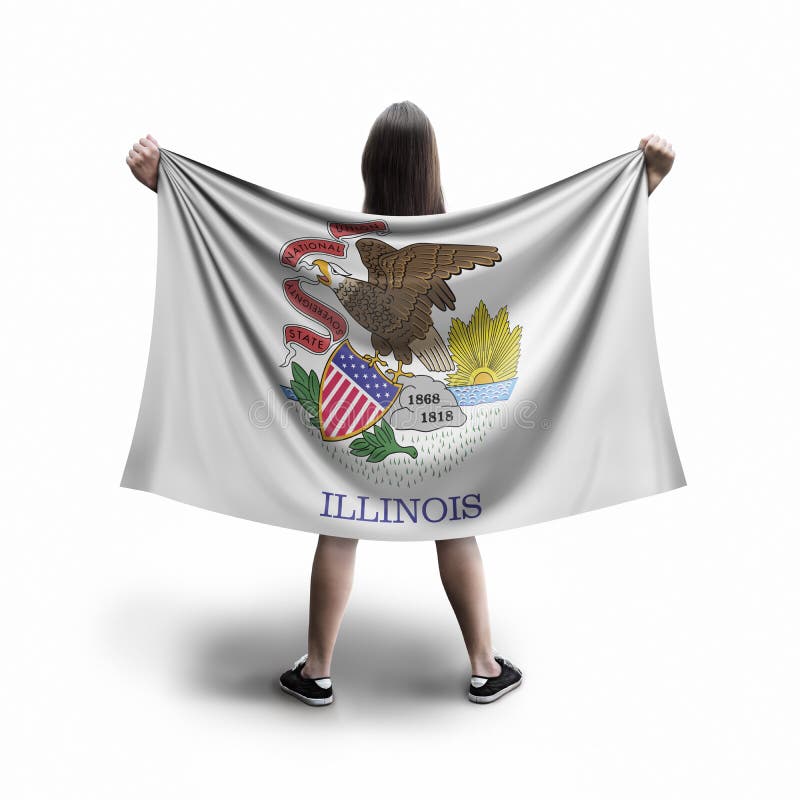 Illinois Flag. 3D Waving USA State Flag Design. the National US Symbol ...