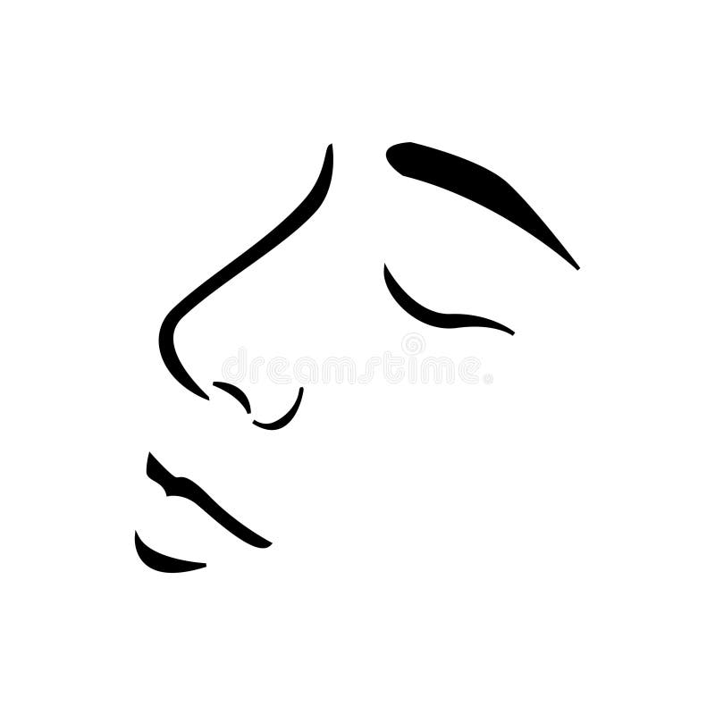 Sketch Realistic Lines Close-ups of Women S Faces. Black and White ...