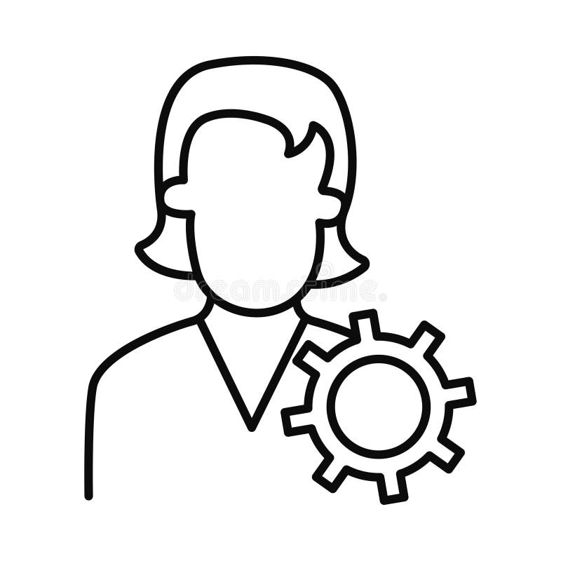 Women, Lady, Gear, Maintenance, Women Maintenance Icon Stock Vector ...