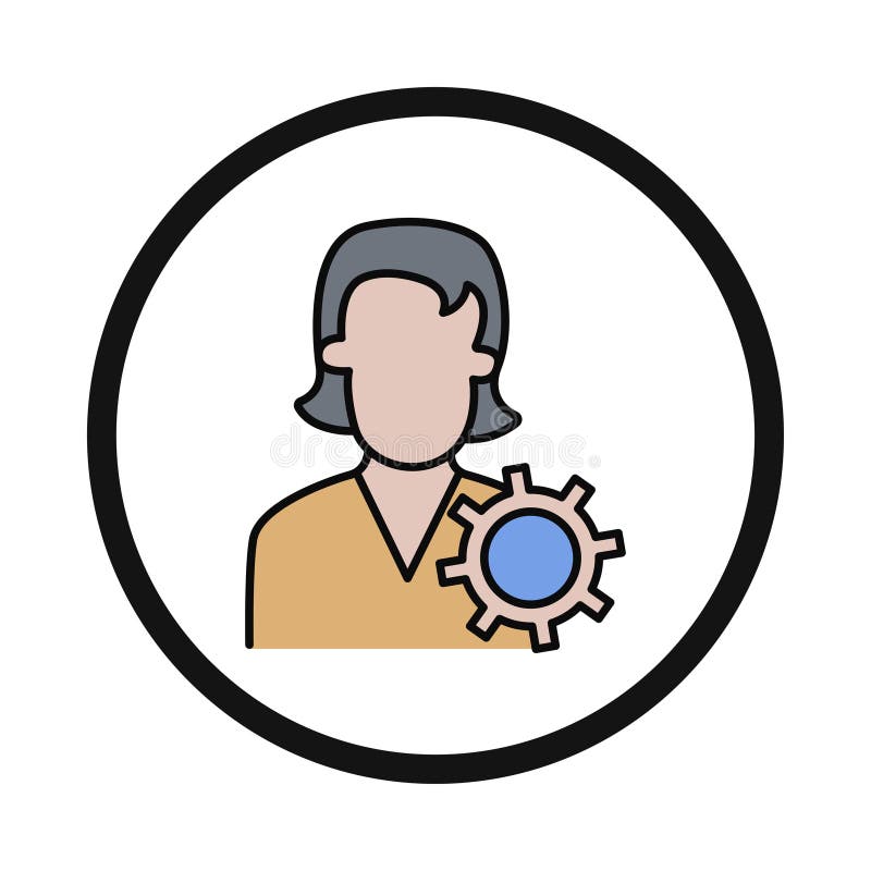Women, Lady, Gear, Maintenance, Women Maintenance Icon Stock Vector ...