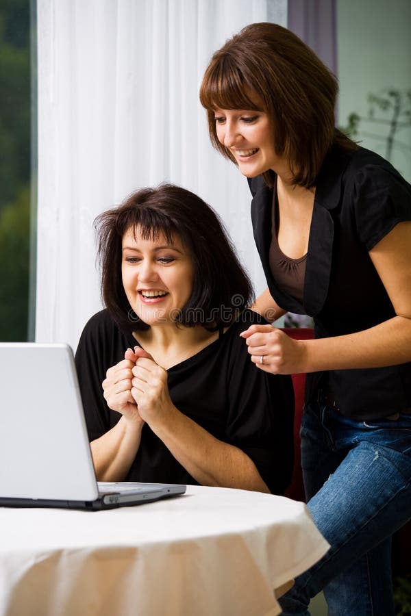 Women with laptop stock photo. Image of females, communication - 7568146