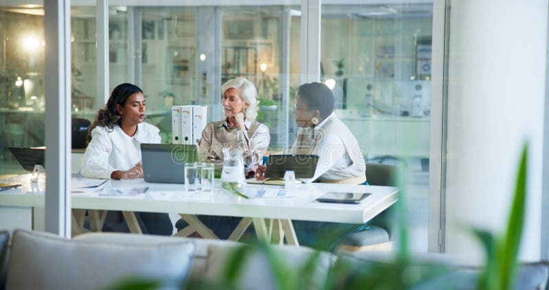 Women, Laptop and Team Meeting in Office, Plan and Support Staff for ...