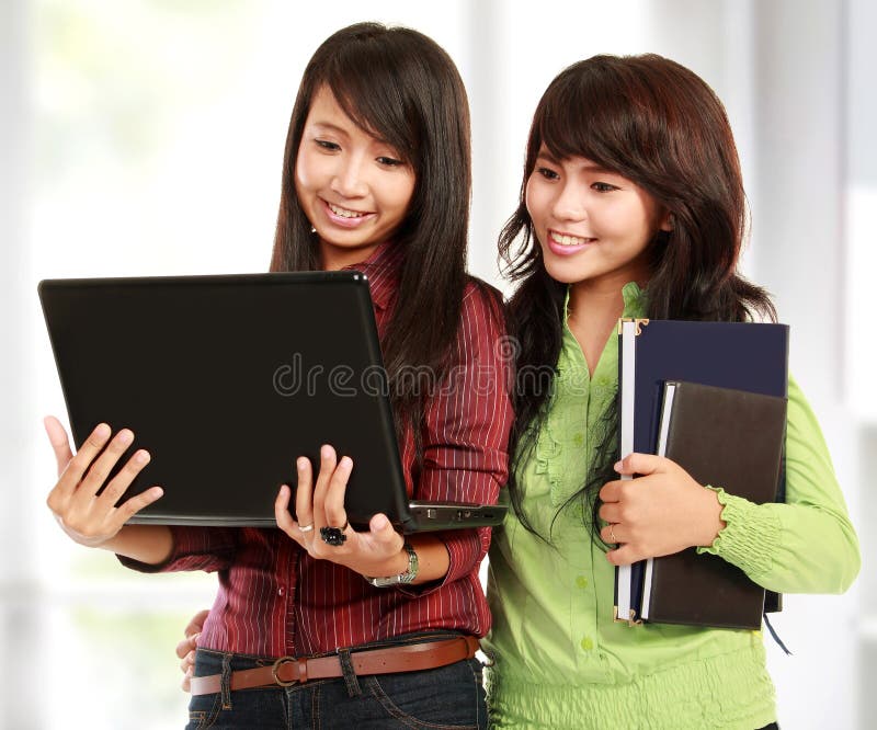 Women Learning with a Laptop Stock Photo - Image of computer, laptop ...