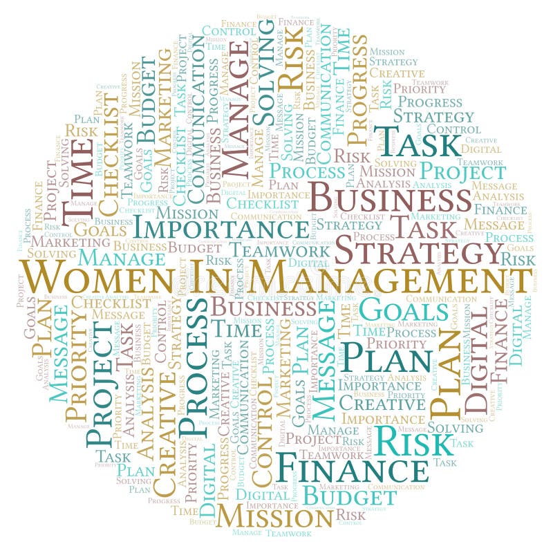 Women in Management Word Cloud, Made with Text only. Stock Illustration ...
