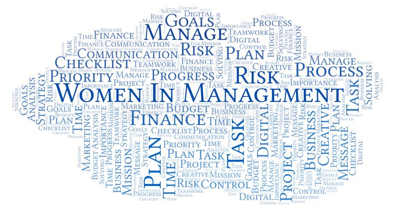 Women in Management Word Cloud, Made with Text only. Stock Illustration ...