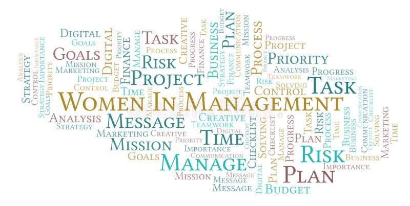 Women in Management Word Cloud, Made with Text only. Stock Illustration ...