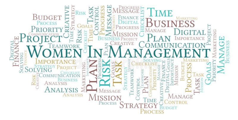 Women in Management Word Cloud, Made with Text only Stock Illustration ...