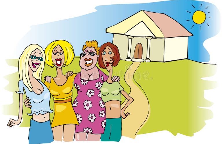 Comic Happy Women Group Stock Illustrations – 961 Comic Happy Women ...