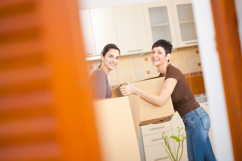 Women moving home stock image. Image of color, confident - 10096155