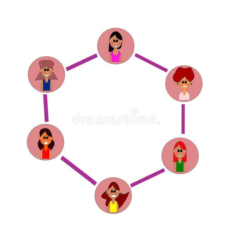 Women Network Group Illustration. Women Network Stock Illustration ...