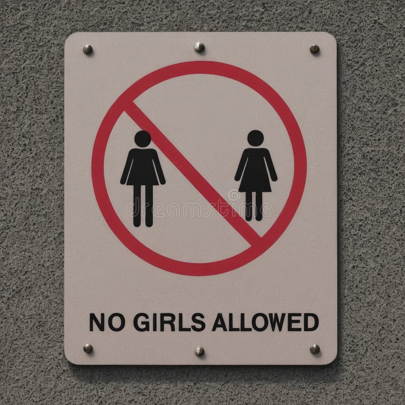 Women are Not Allowed To Enter Sign Stock Illustration - Illustration ...