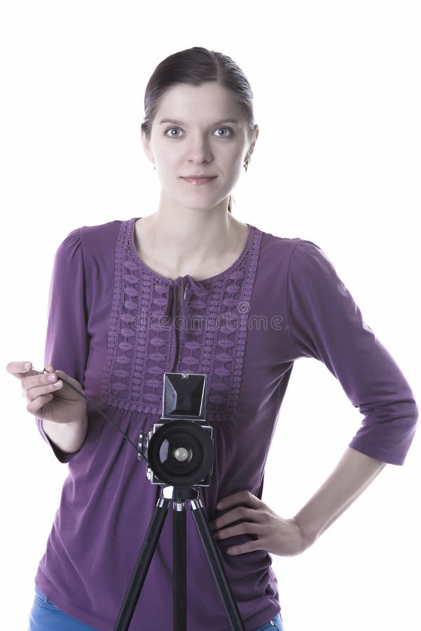 Women with old camera stock image. Image of focus, caucasian - 29614593