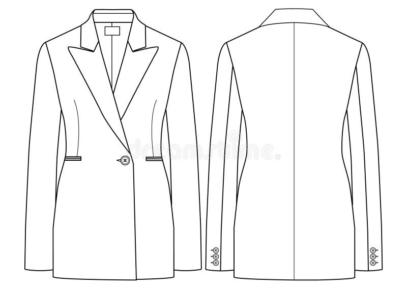 Blazer Technical Drawing Vector Stock Illustrations – 379 Blazer ...