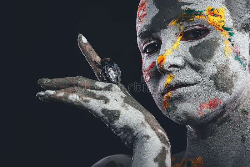 Women painted with make-up stock photo. Image of health - 137232346