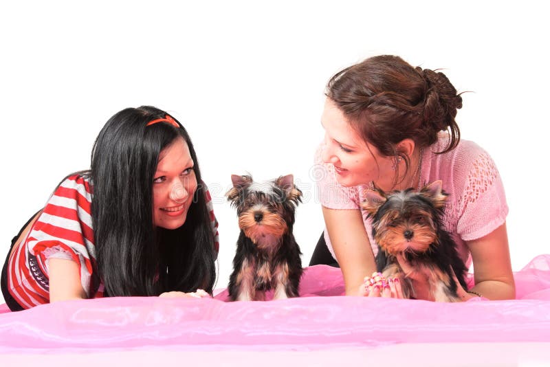 Women with pets stock photo. Image of black, horizontal - 16182956