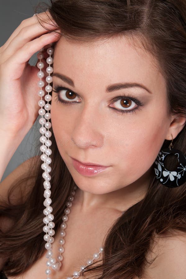 Woman Portrait with Necklace Stock Photo - Image of ethnicity, circular ...