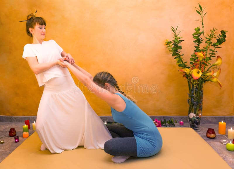 Women Practicing Physical Exercise Stock Image - Image of positive ...