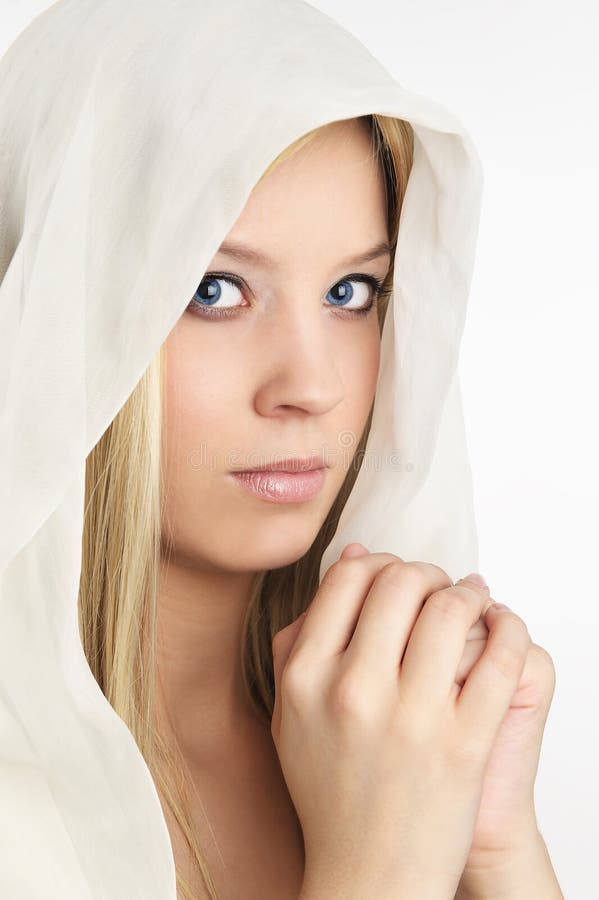 Women Prayer On White Background Stock Image - Image of beautiful ...
