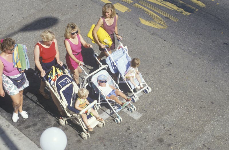 Strollers at the Women`s March, Central Park West, NYC, NY, USA ...