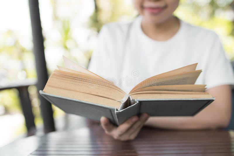 Women Read Book on Table, Knowledge and Wisdom Concept Stock Image ...