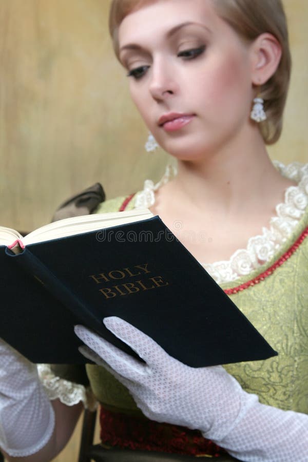 The women reads the bible stock image. Image of girl - 13772909
