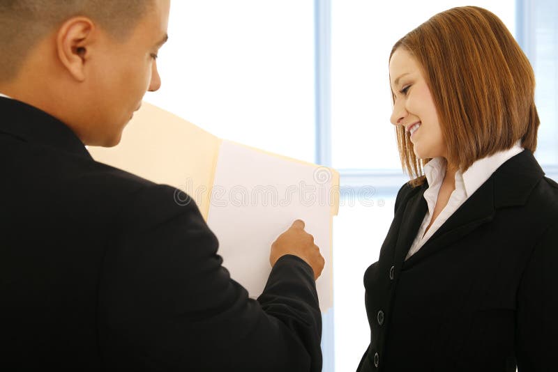 Women Reviewing Work with Coworker Stock Photo - Image of conference ...