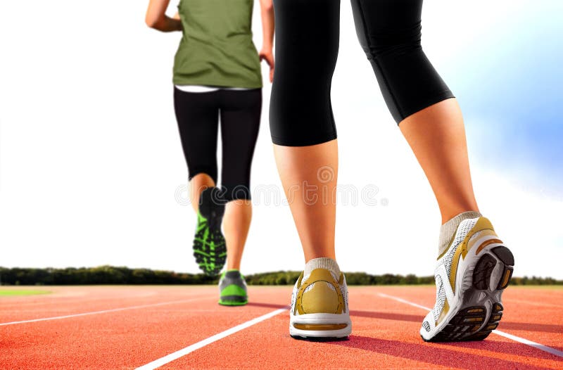 Women Running on Tracks stock photo. Image of shoes, active - 47086232