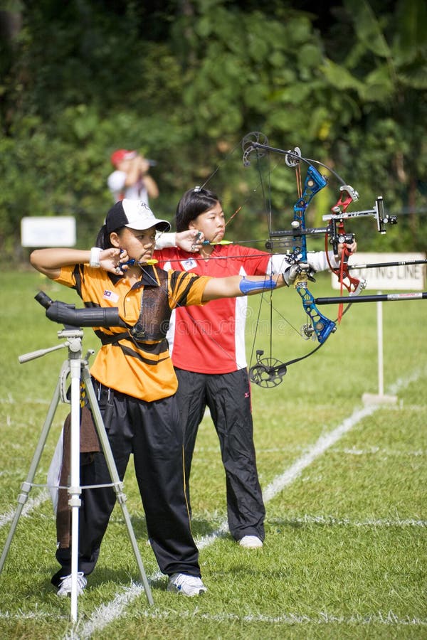 Female Archer Sport Target stock image. Image of field, target - 98053