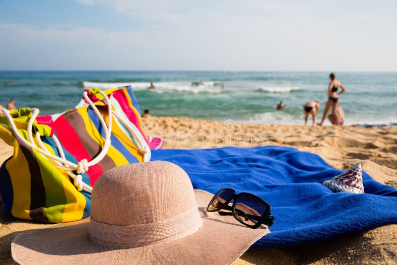 Women S Beach Accessories on a Tropical Shore Stock Image - Image of ...
