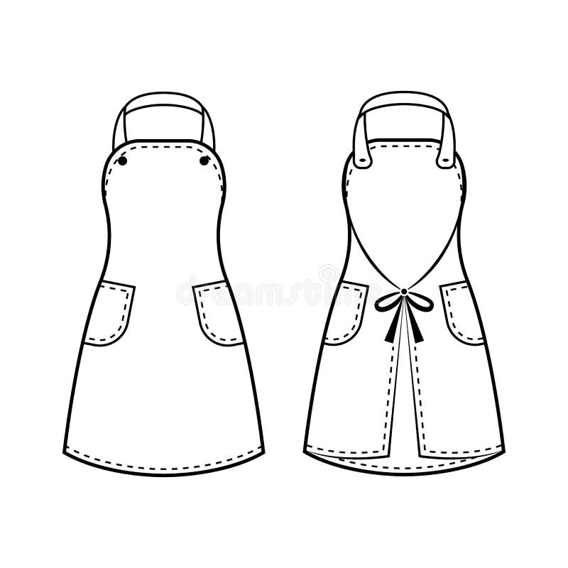 Model of a Short Women`s Bib Apron Stock Vector - Illustration of ...