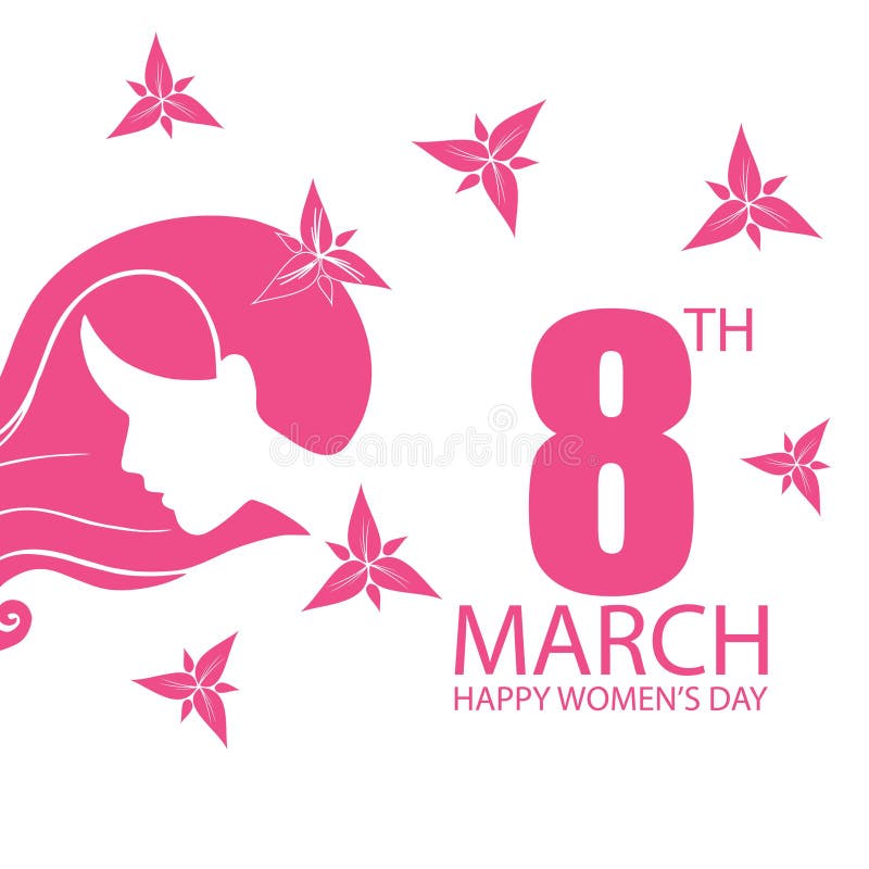 Women S Day with Pink Design and White Background Stock Vector ...