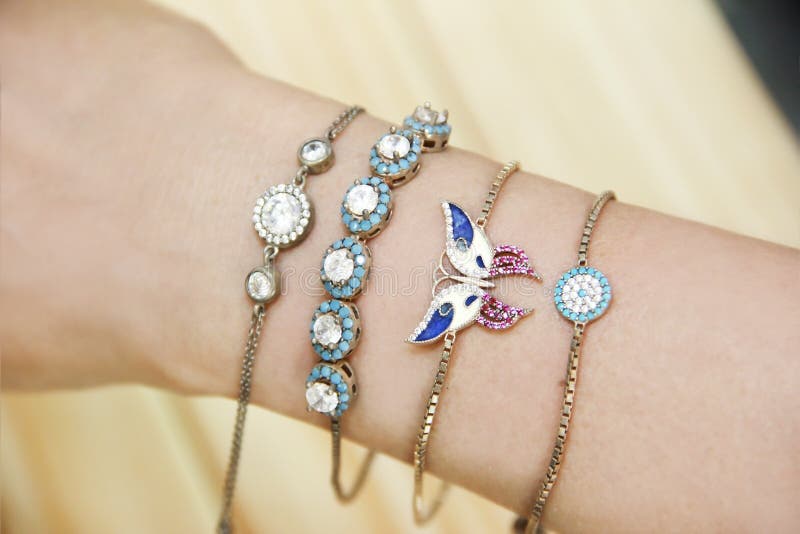 Women`s Decorative Gold Jewelry Arm Bracelet with Precious Multicolored ... Women`s Decorative Gold Jewelry Arm Bracelet with Precious Multicolored ...
