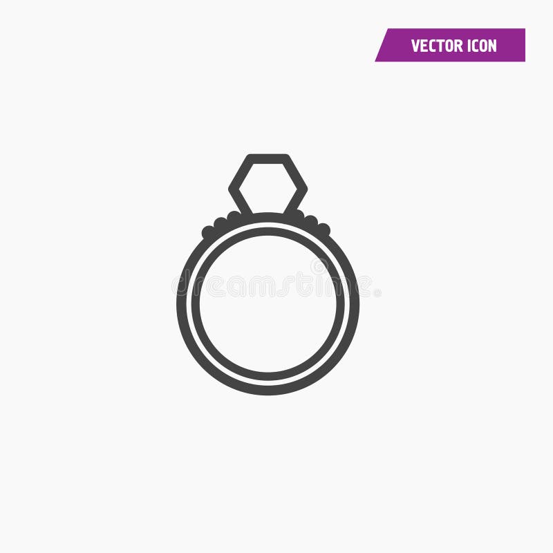 Women Diamond Wedding Proposal Ring Icon. Stock Vector - Illustration ...