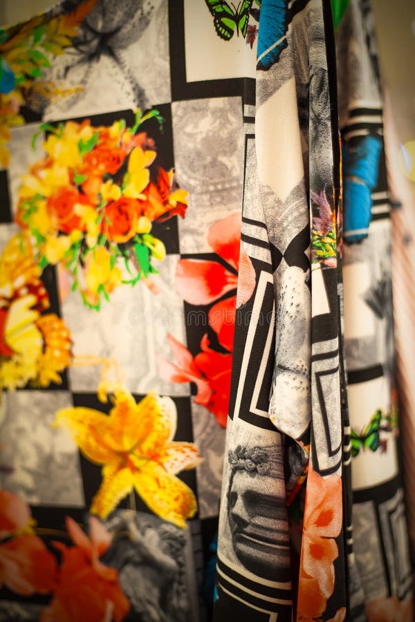 Women`s Fabric Pattern in the Mall Stock Photo - Image of retail ...