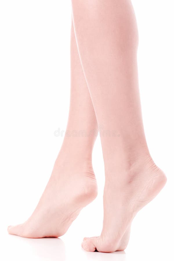 Women`s Feet on White Background. Stock Photo - Image of healthy ...