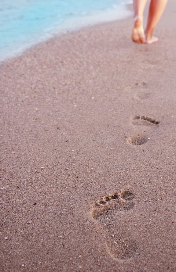 Women S Footprints in the Sand Stock Image - Image of rest, womens ...